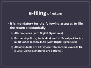 Income tax filing of return | PPT
