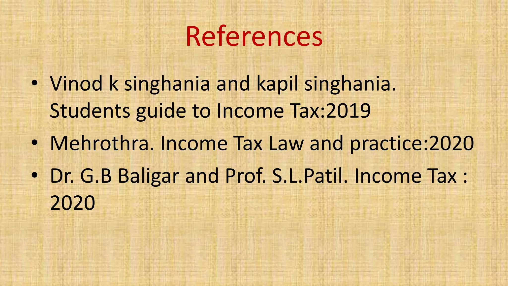 Income Tax-I Session-1.1.pptx | Personal Taxes | Personal Finance