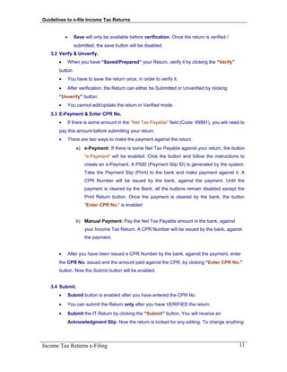 Income Tax Return E-File guideline | DOC | Business Accounting ...