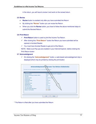 Income Tax Return E-File guideline | DOC | Business Accounting ...