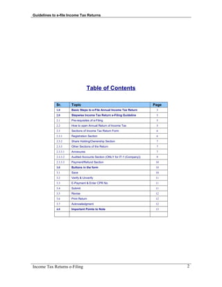 Income Tax Return E-File guideline | DOC | Business Accounting ...