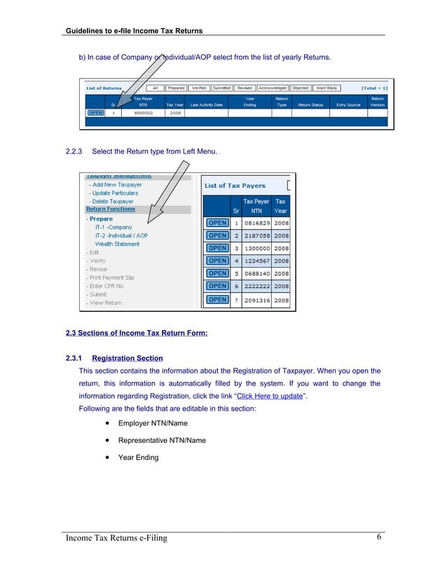 Income Tax Return E-File guideline | PDF
