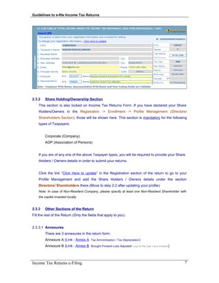 Income Tax Return E-File guideline | DOC | Business Accounting ...