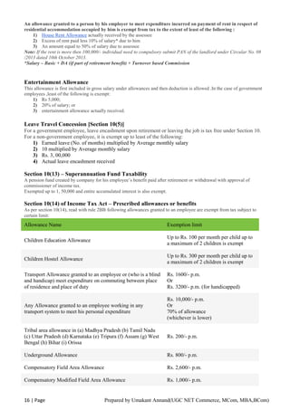 Income tax UGC NET Commerce | PDF