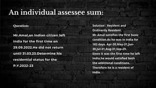 Income tax-Residential status of an assessee | PPTX