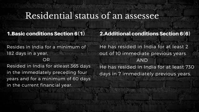 Income tax-Residential status of an assessee | PPTX