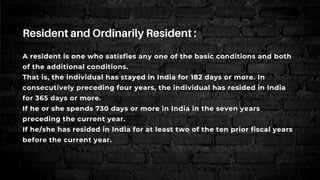 Income tax-Residential status of an assessee | PPTX