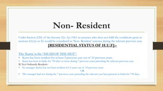 INCOME TAX :- Residential and non residential status of an individual | PDF