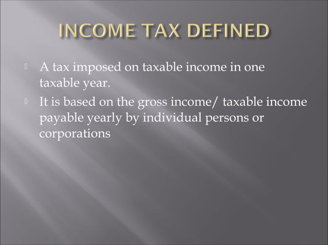 Income taxation | PPT | Personal Taxes | Personal Finance