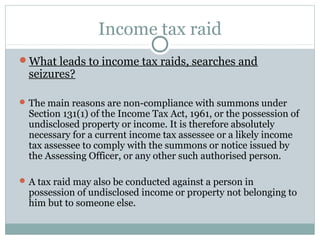 Income tax authorities by rajat vaishnaw | PPT