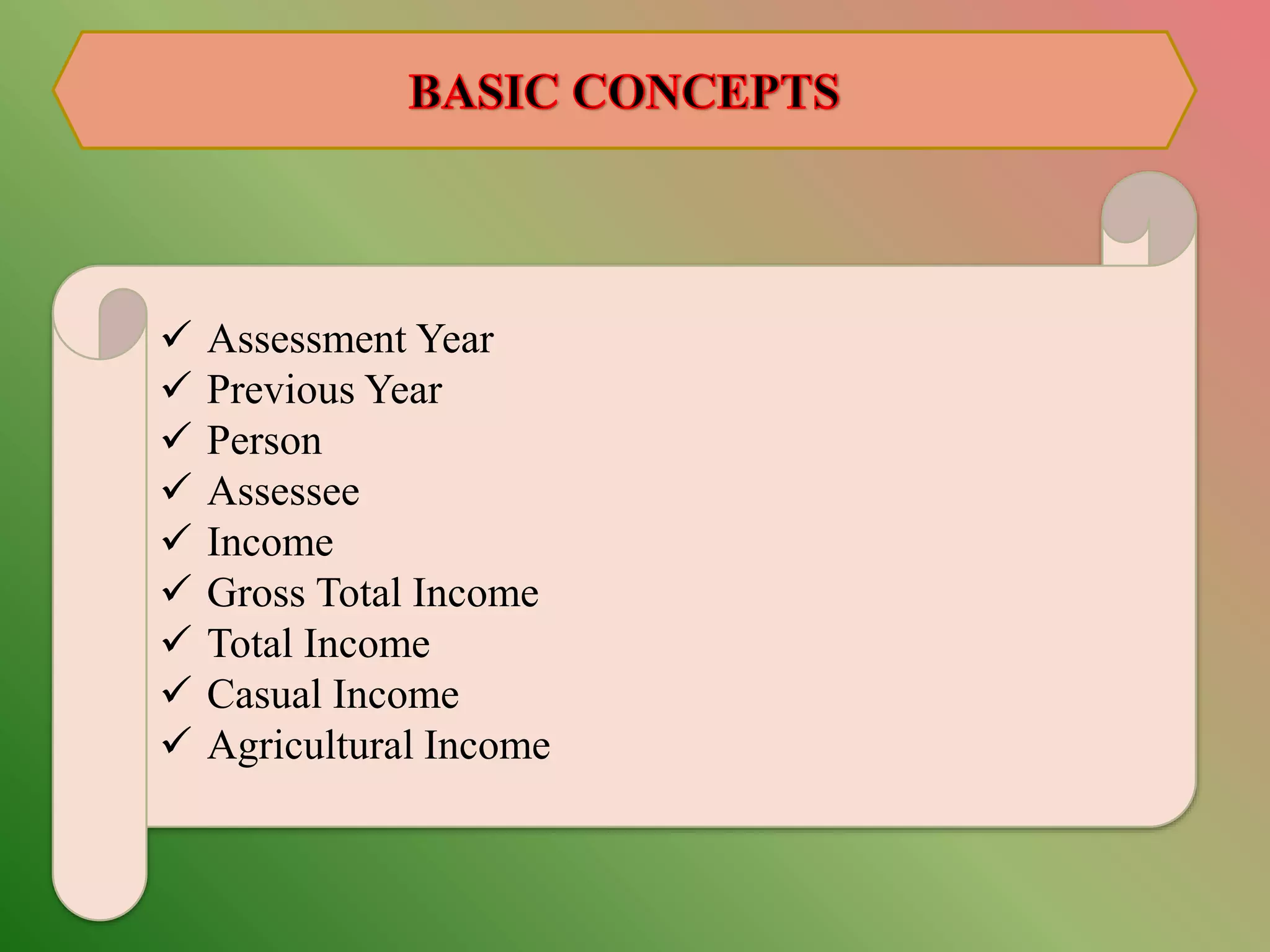 Income tax basic concepts | PPTX