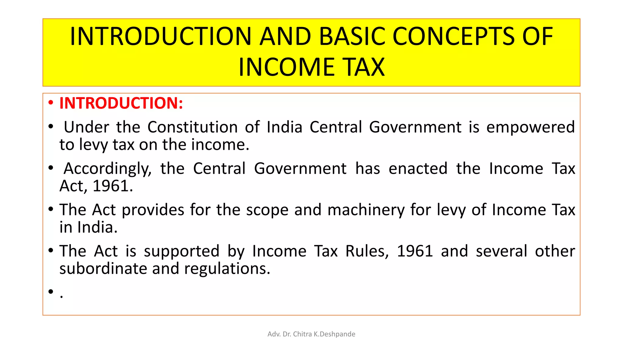 Income tax concepts and mechanism | PPTX