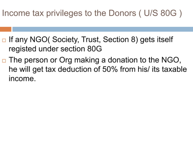 NGO under IT act | PPTX | Government Support and Welfare | Financial ...