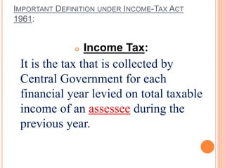 BASIC DEFINTIONS OF INCOME TAX | PPTX
