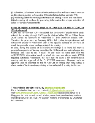 Income tax notice under scruitny assessements | DOCX | Mutual Funds ...