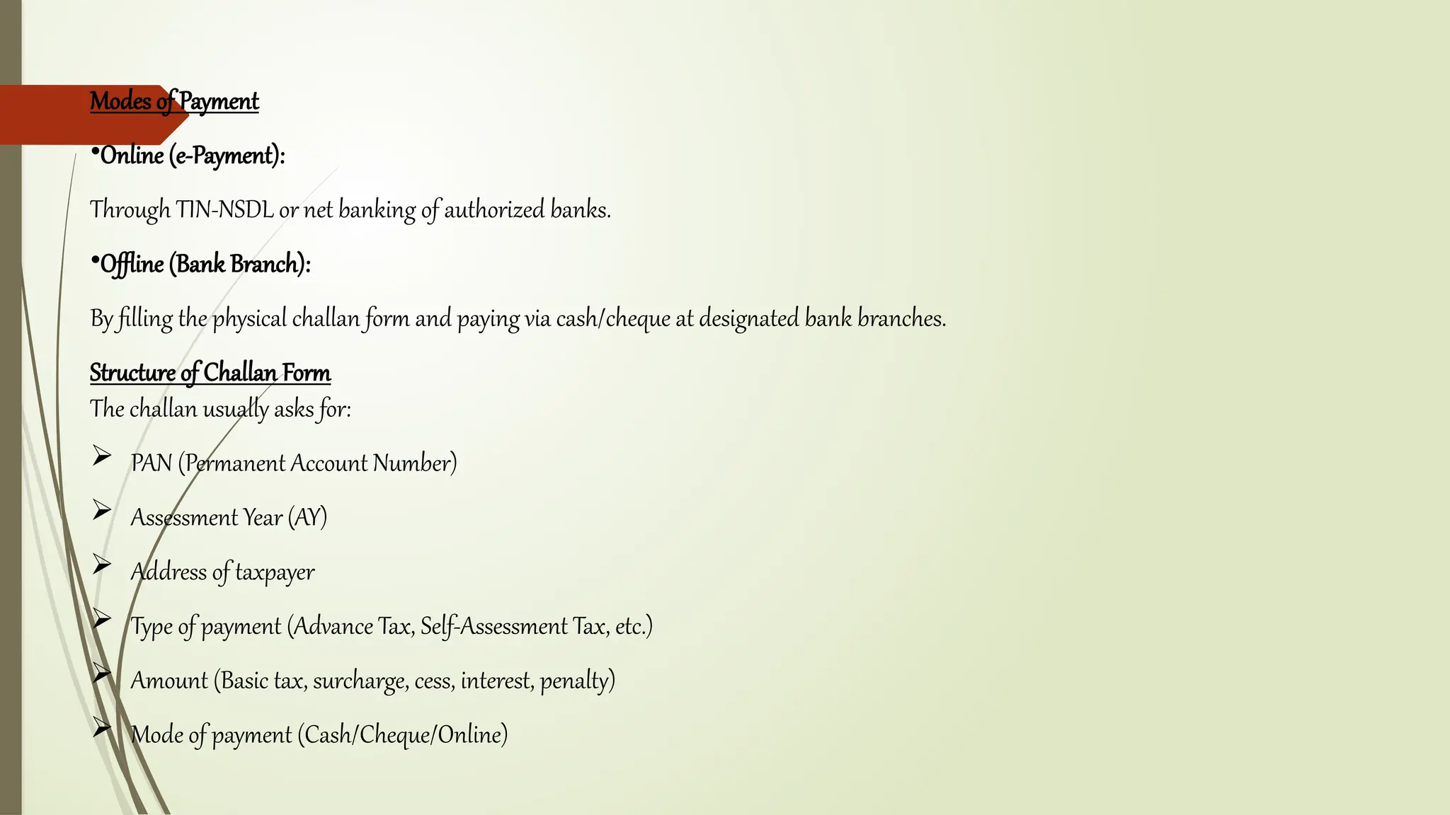 INCOME TAX PAYMENT CHALLANS.pptx PROCEDURES-DOCUMENTS | PPTX