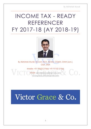 Income tax quick referencer ay 18 19 | PDF