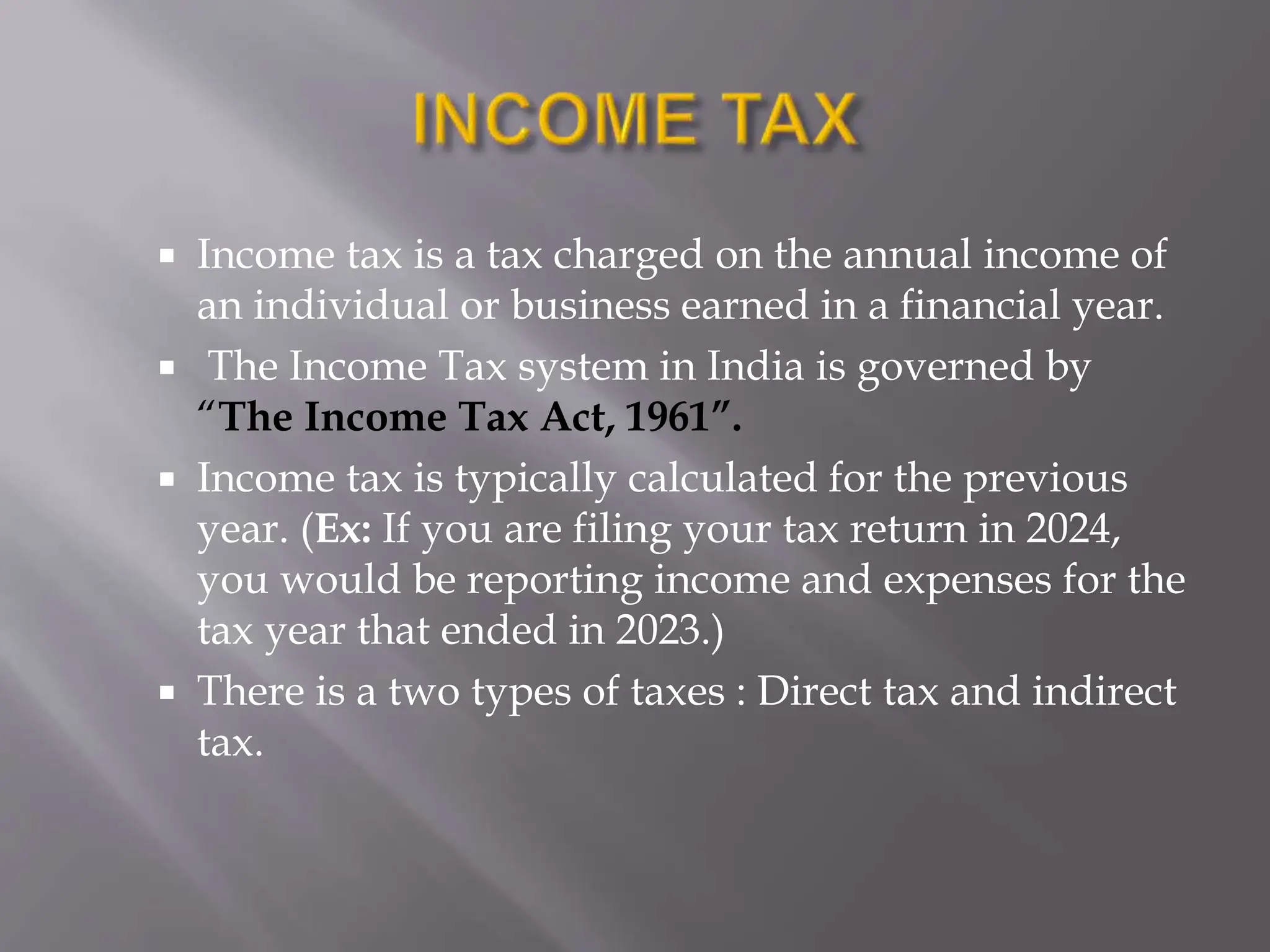 INCOME TAX REGIME - slabs-> old regime and new regime. | PPTX