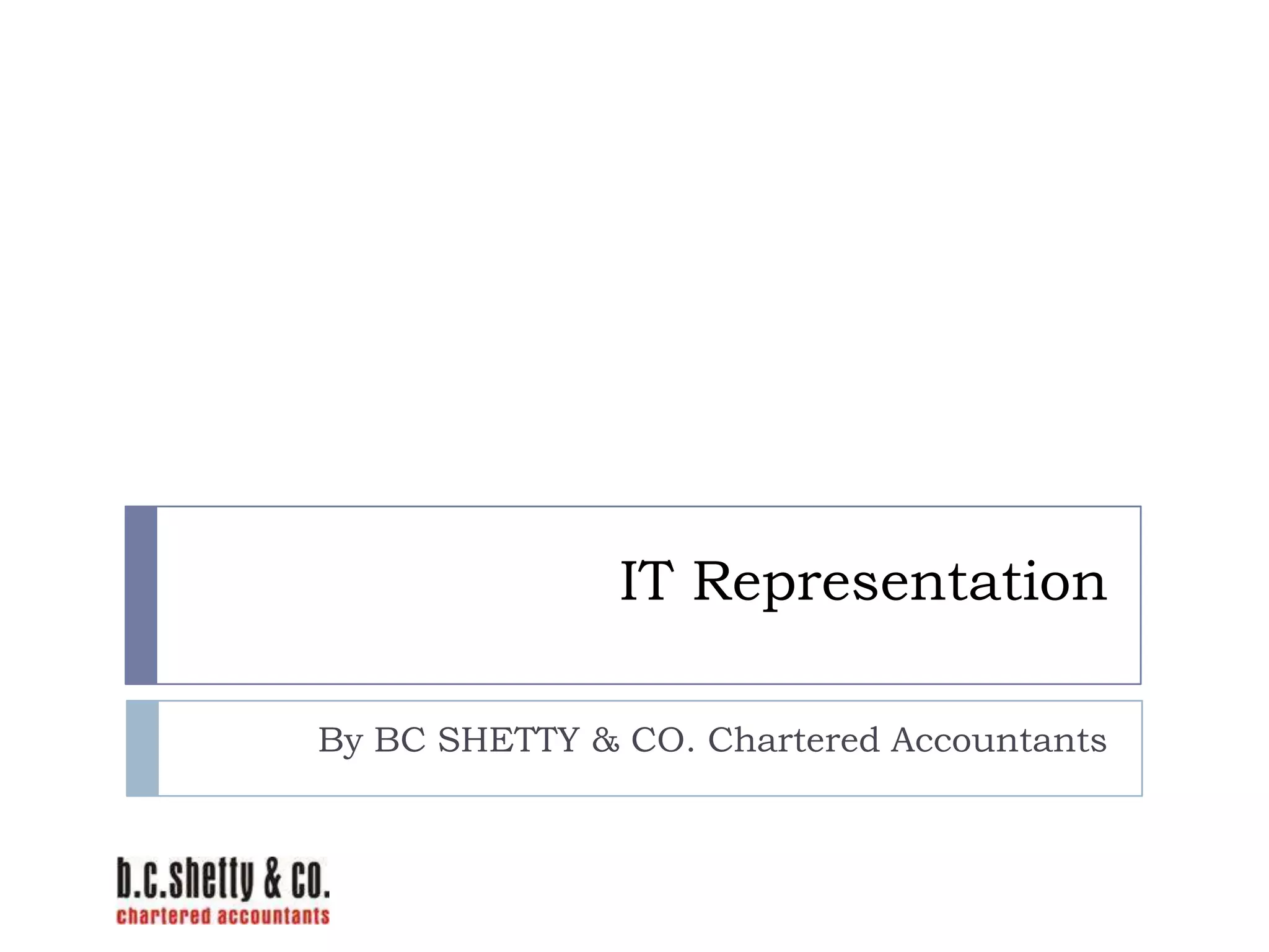 Income tax representation | PPTX