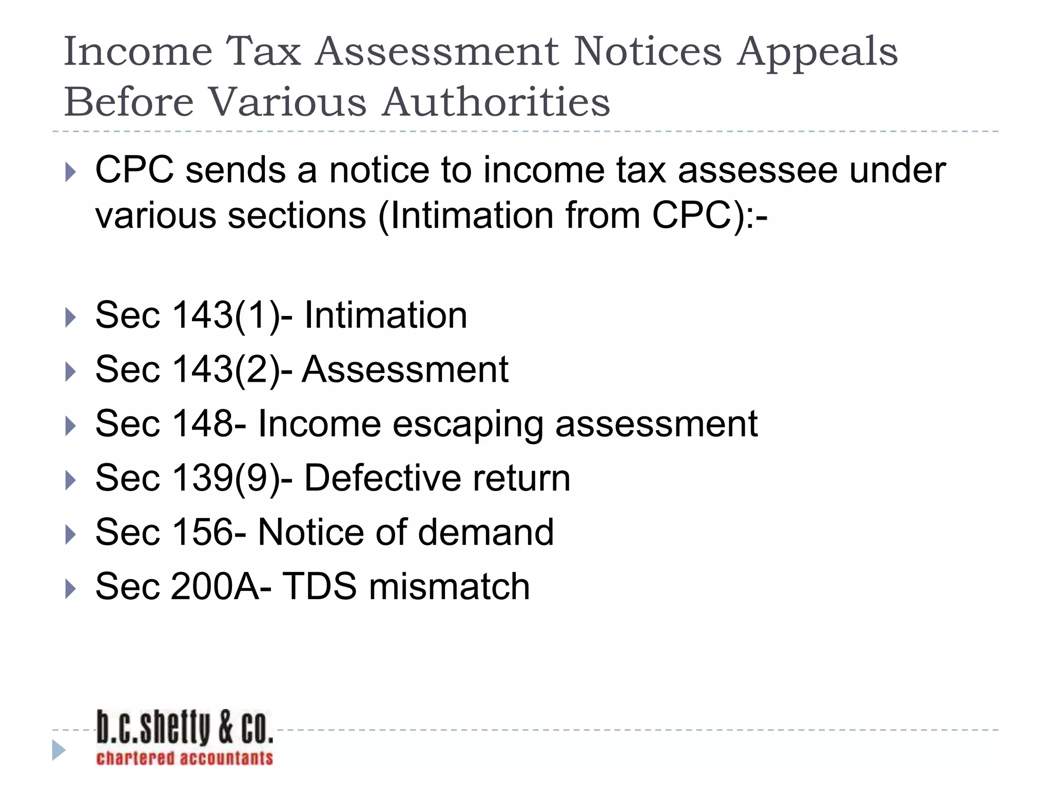 Income tax representation | PPTX