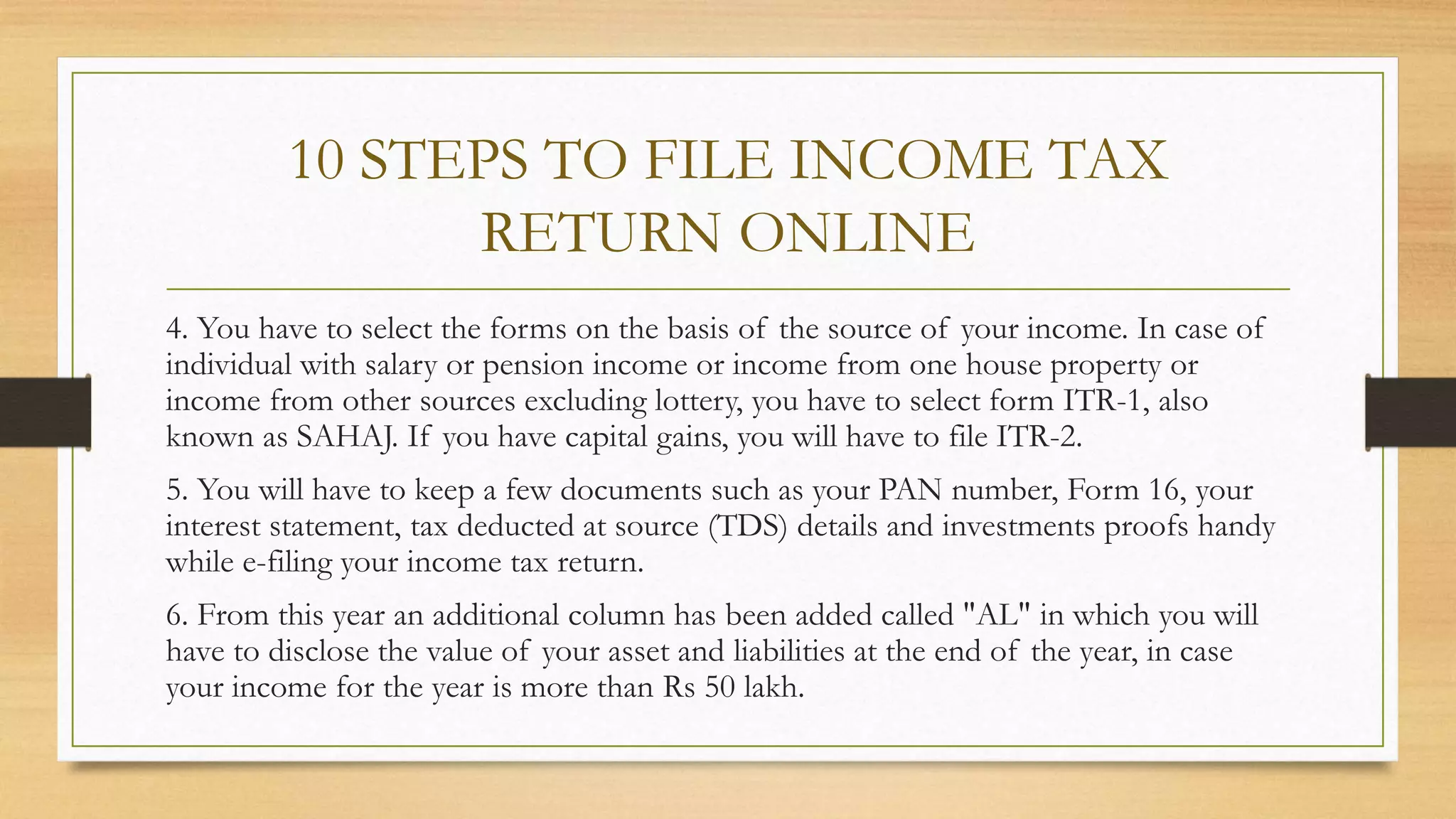 Income tax return | PPTX