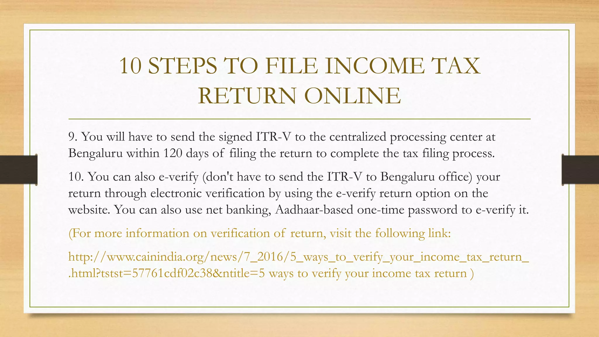 Income tax return | PPTX