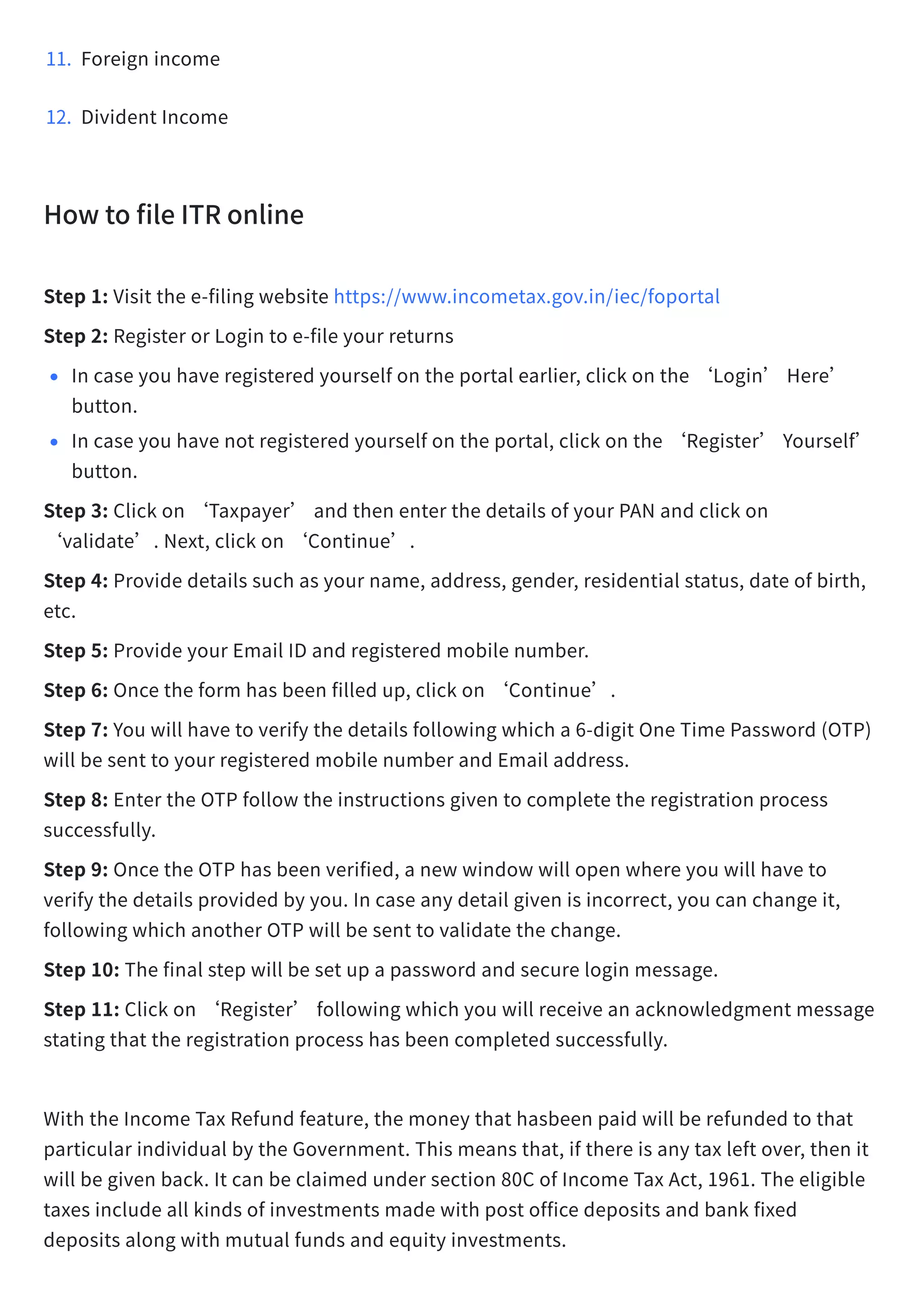 Income Tax Returns Pdf