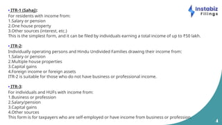 Easy Guide to Filing Income Tax Returns (ITR) | PPTX