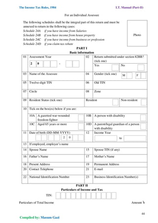 Income Tax rules 1984 ( as amended up to 12 august 2020) | PDF
