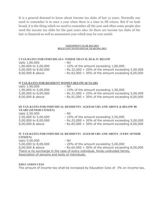Income tax slab | DOCX
