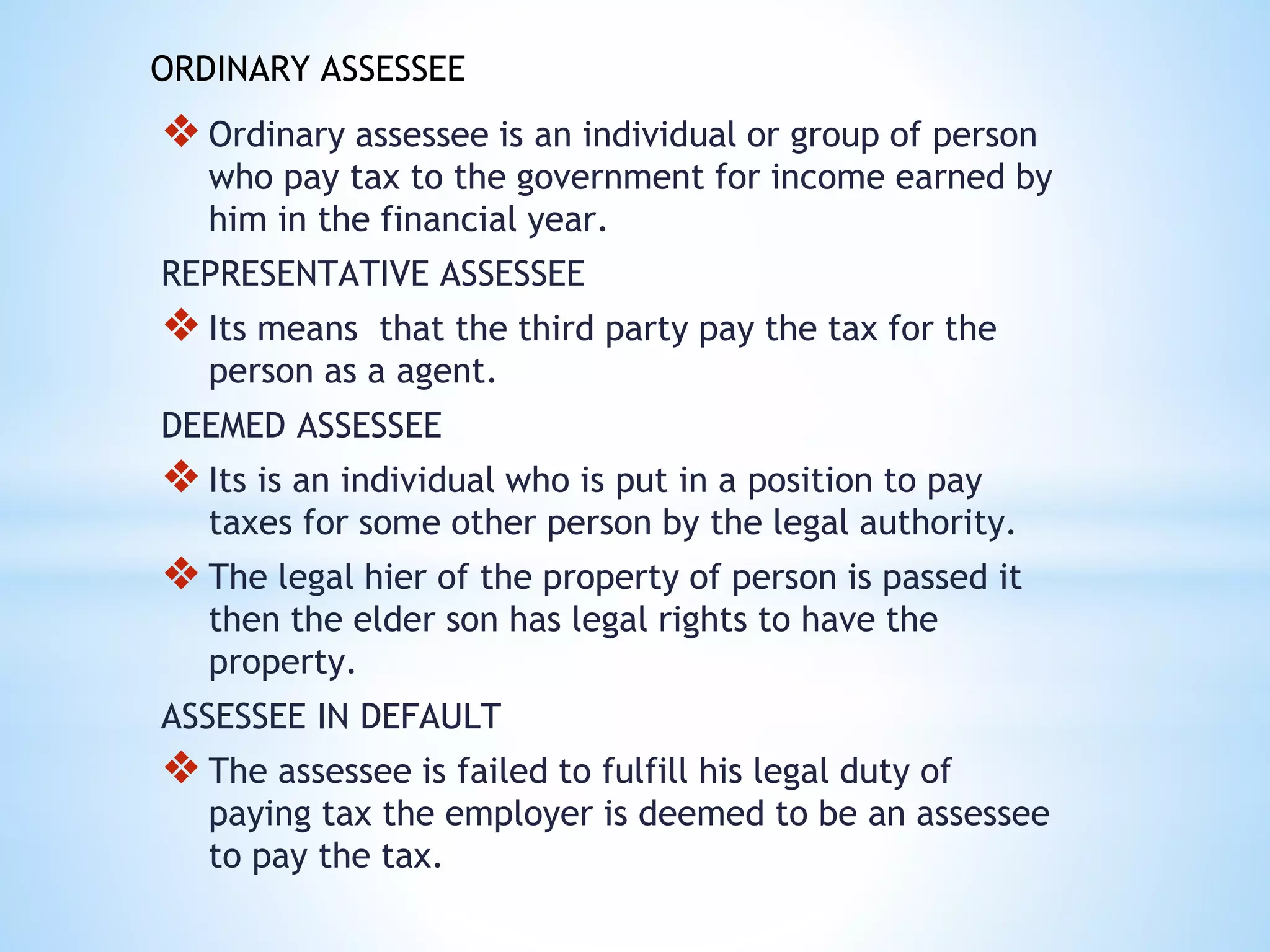 Types of Assessees and Residential Status | PPTX