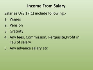 Income under the 5 heads | PPTX