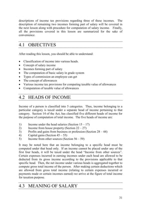 Income under various heads(INDIA)--- INCOME TAX ACT,1961 | PDF
