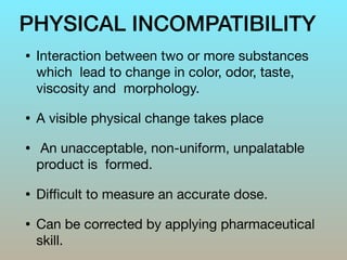 Pharmaceutical Incompatibilities | PPT