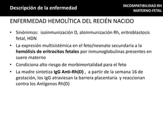 Incompatibilidad rh materno fetal | PDF
