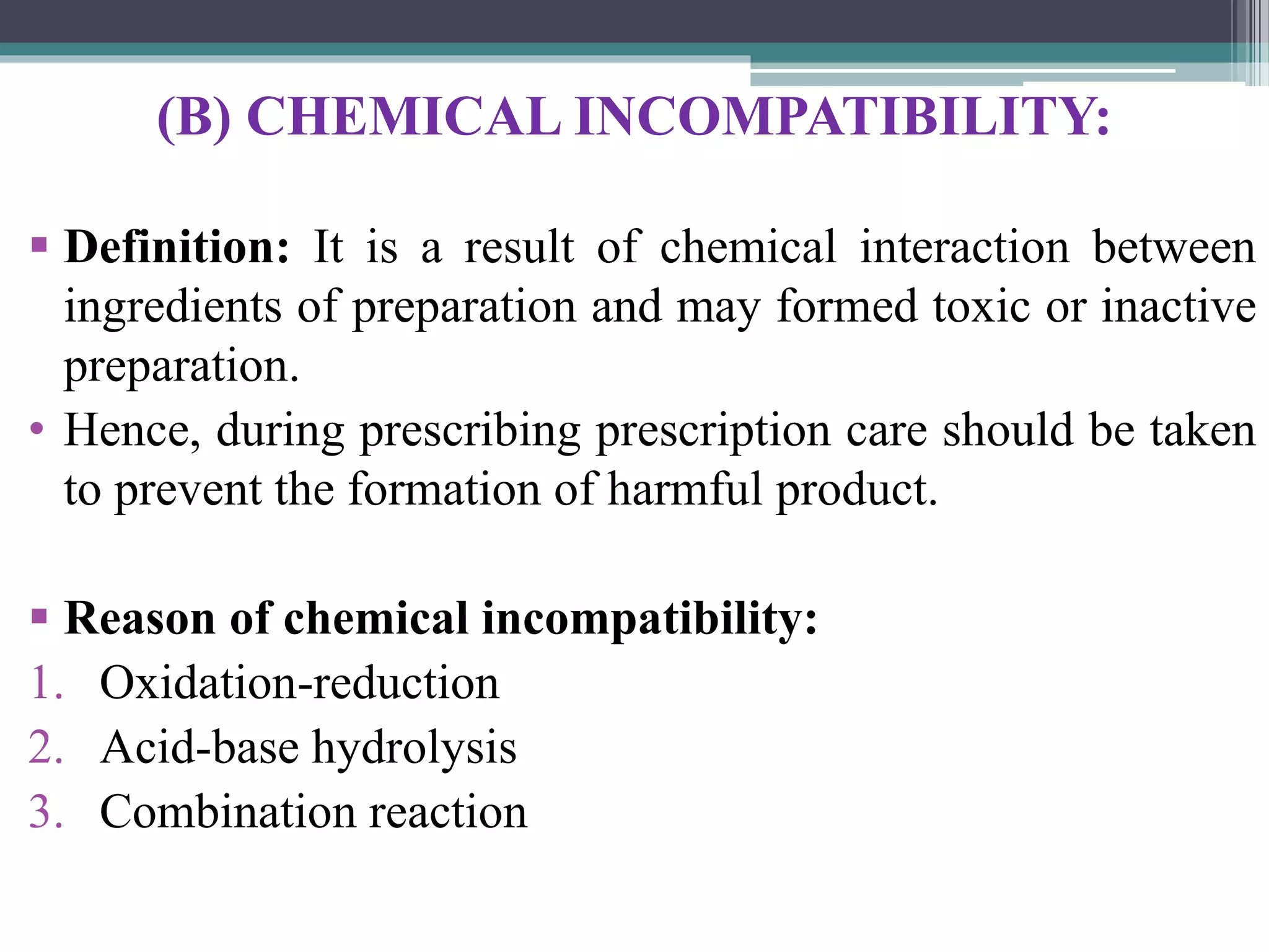 Incompatibilities in prescription | PPTX