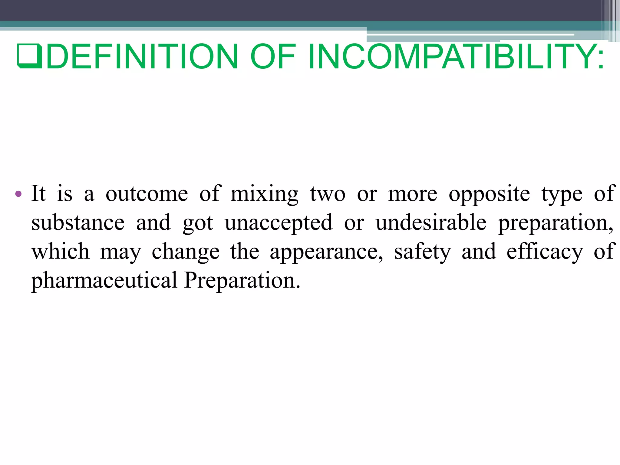 Incompatibilities in prescription | PPTX