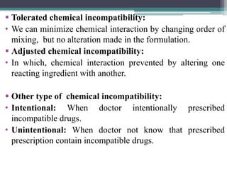 Incompatibilities in prescription | PPTX