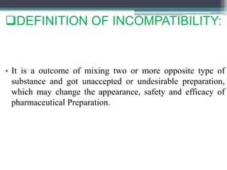 Incompatibilities in prescription | PPTX