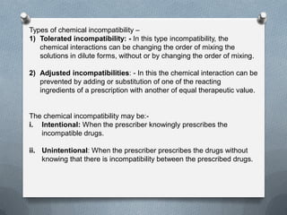 Incompatibilities in prescription, prescription Incompatibilities ...