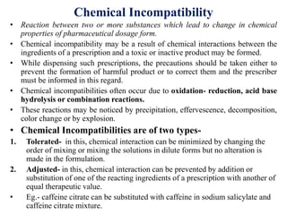 Incompatibilities in prescription | PPTX