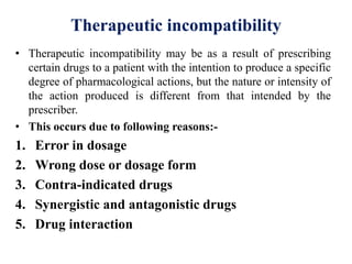 Incompatibilities in prescription | PPTX