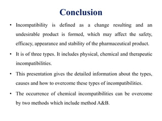 Incompatibilities in prescription | PPTX
