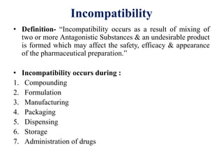 Incompatibilities in prescription | PPTX