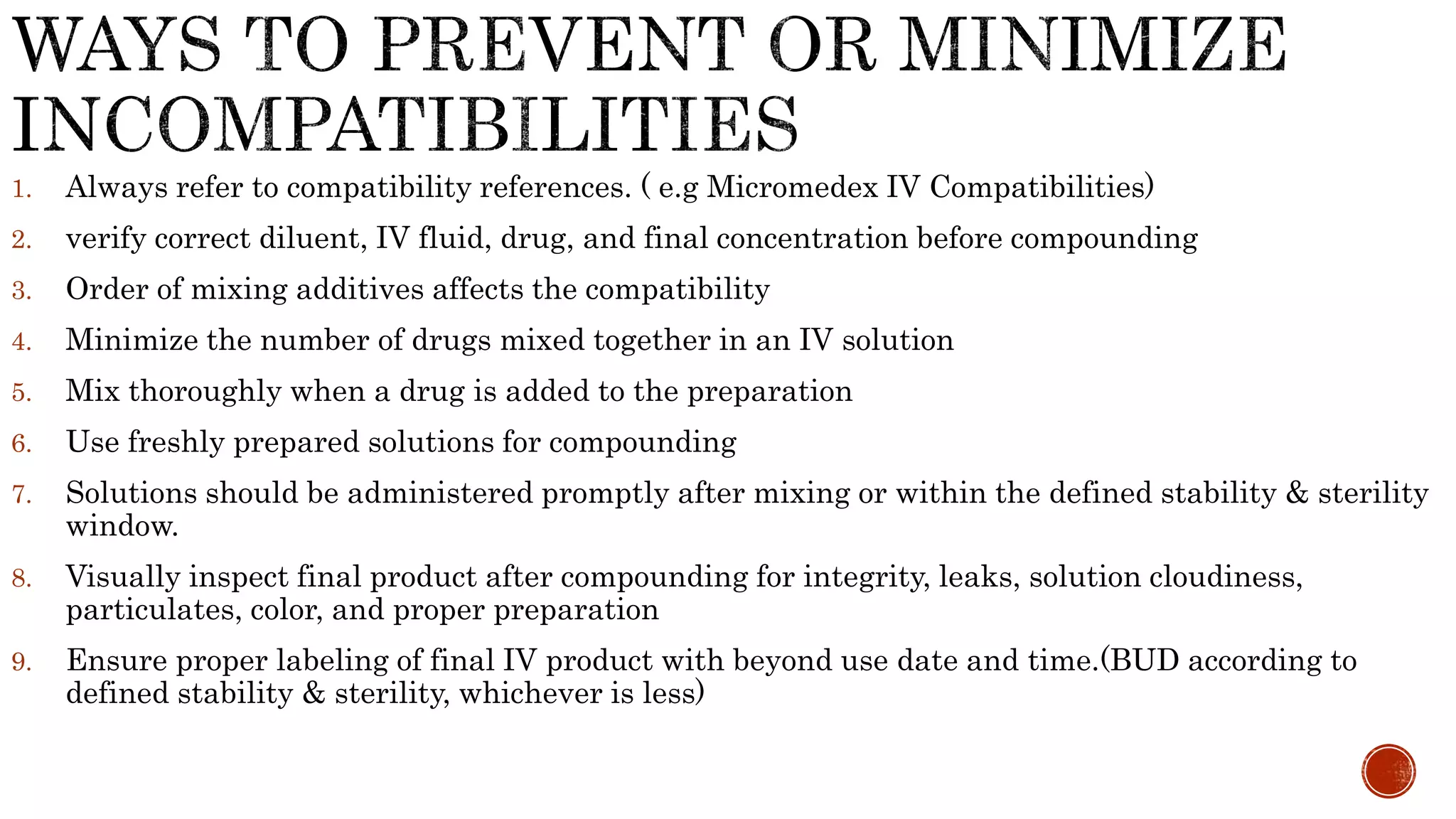 Incompatibilities of tpn & iv admixures | PPTX