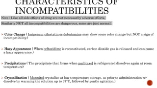 Incompatibilities of tpn & iv admixures | PPTX