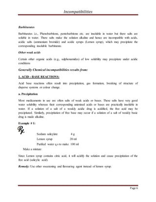 Incompatibility l1 | DOCX | Pharmaceutical Drugs | Medical Health