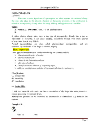 Incompatibility l1 | PDF