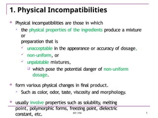 incompatiblities in formulation.pptx..... | PPT