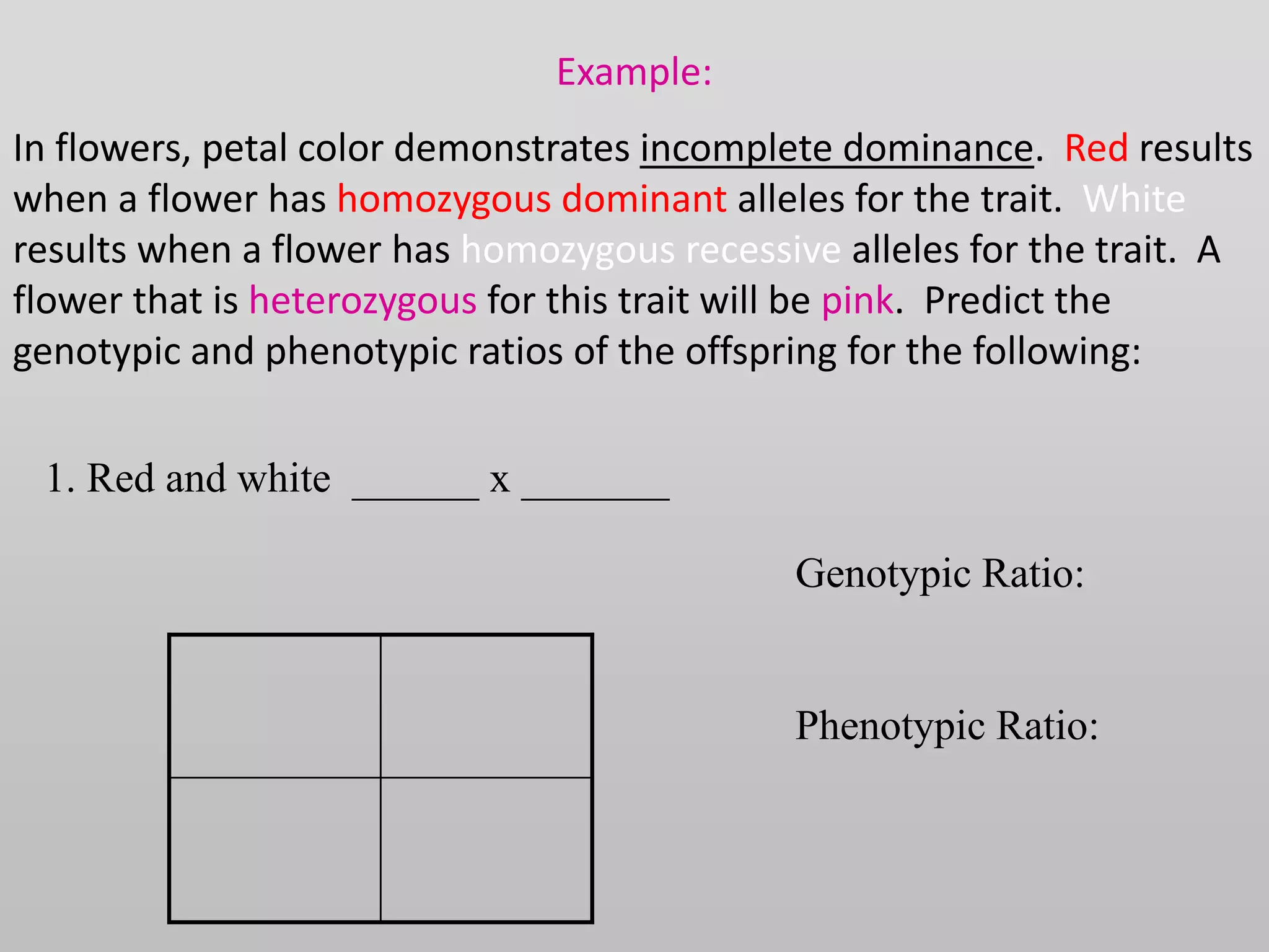 Incomplete and co dominance ppt | PPTX